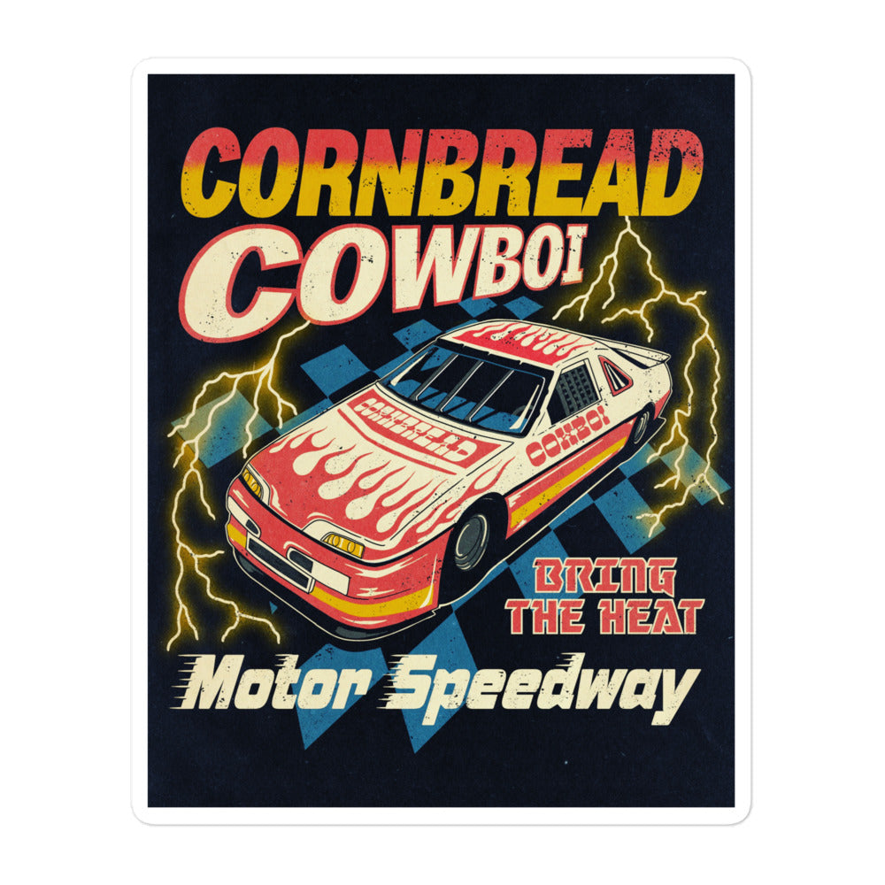 Cornbread cowboi racing Bubble-free stickers – Cornbread Country Club